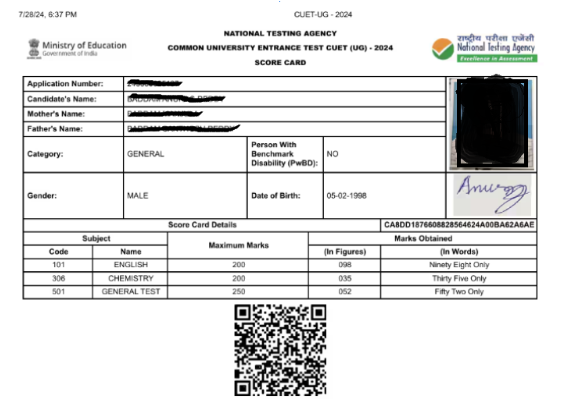 CUET UG Result 2025: Get Score Card Link, Marks Vs Percentile, and ...