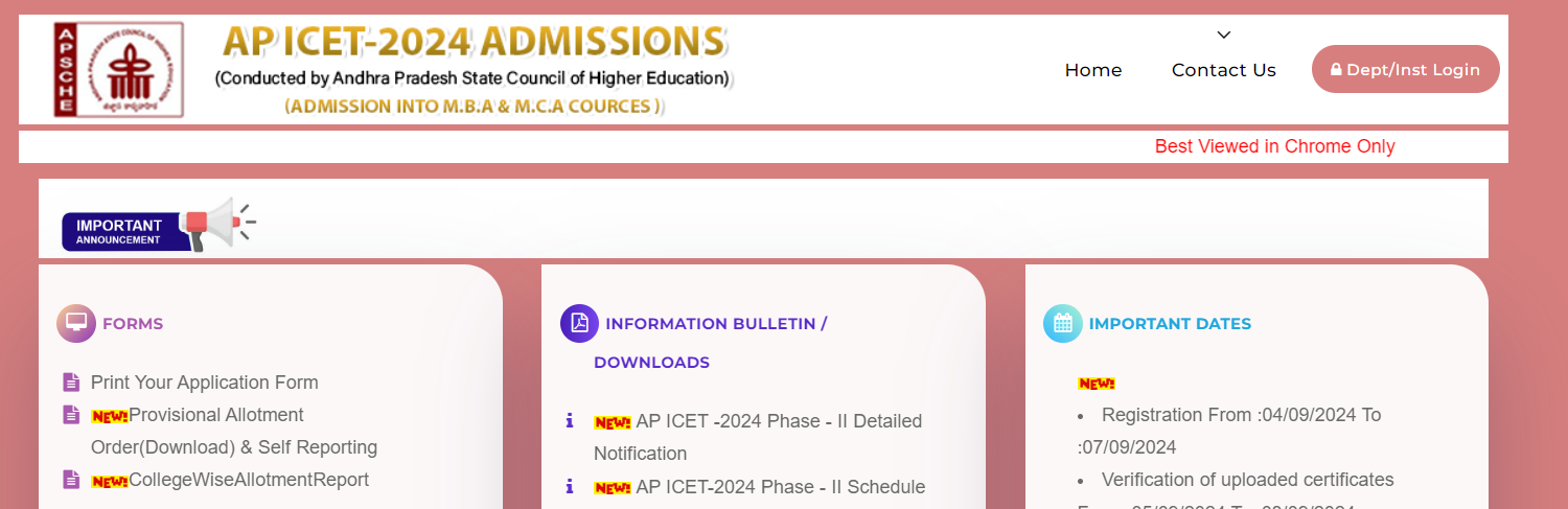 AP ICET 2024 Phase 2 seat allotment results