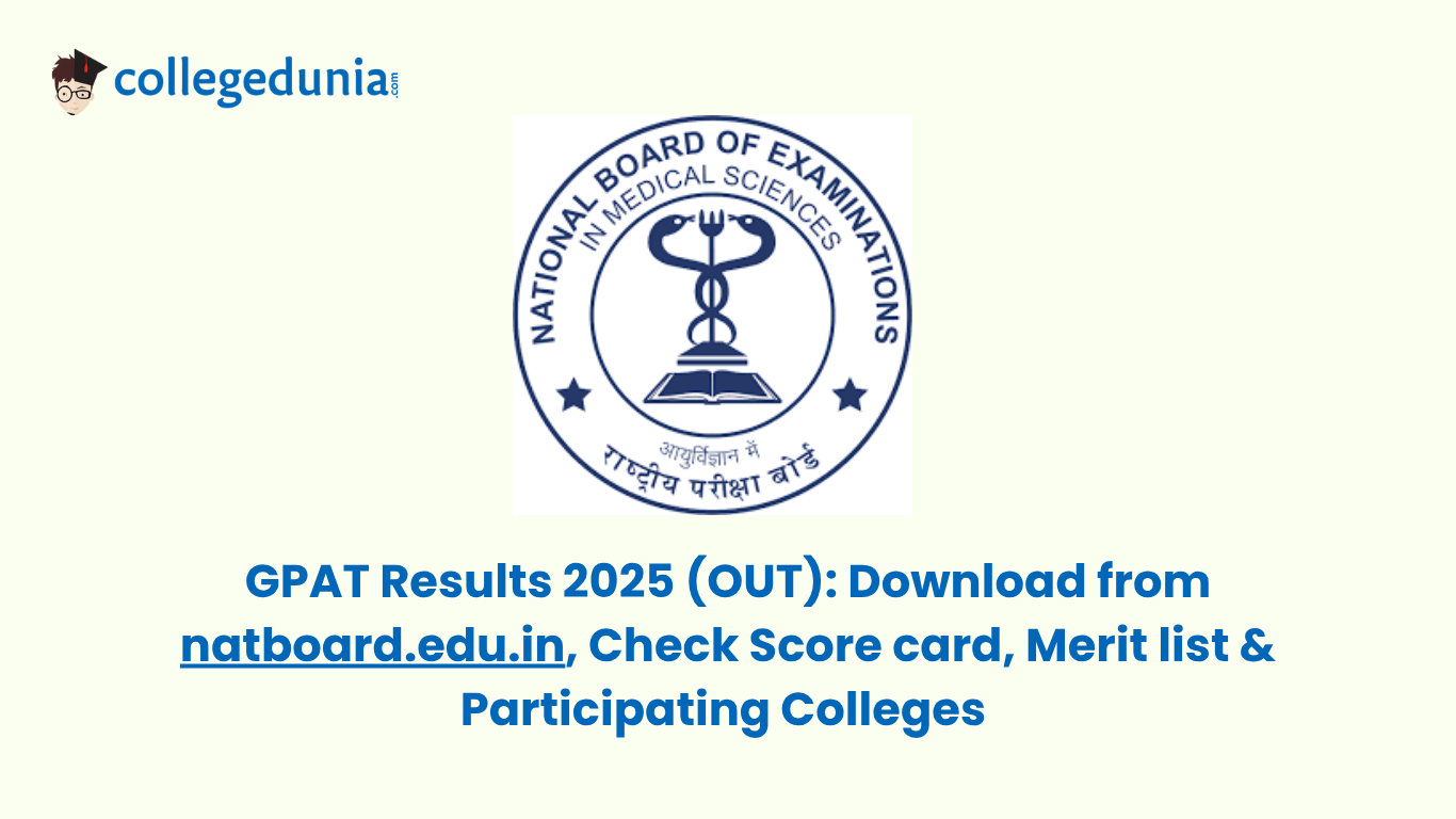 GPAT Results 2025 (OUT): Download from natboard.edu.in, Check Score ...