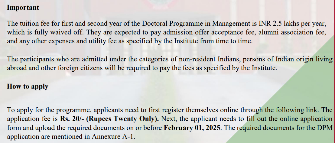 IIM Rohtak Ph.D Management Of Information System: Fees 2025, Course ...