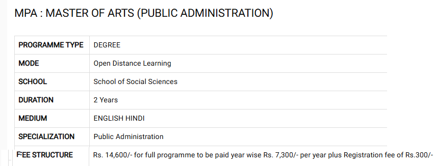 IGNOU MA Public Administration: Fees 2025, Course Duration, Dates ...