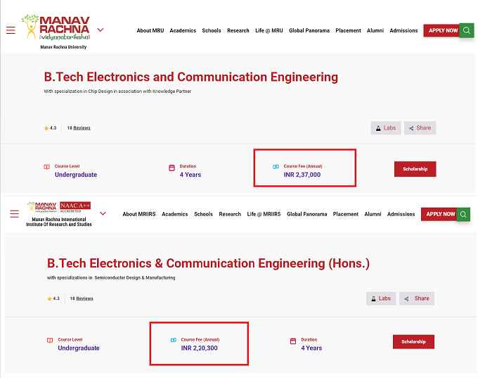 Manav Rachna University Revises UG Fee Structure For AY 2025-26; Check Details Here
