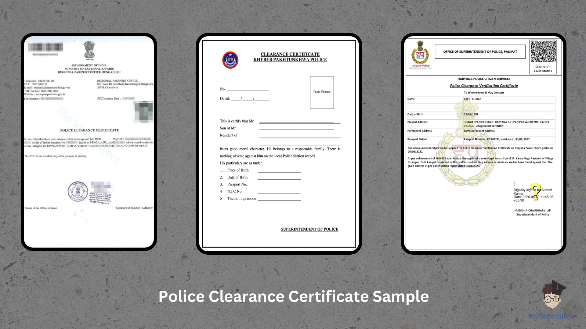 Documents Required for Police Clearance Certificate