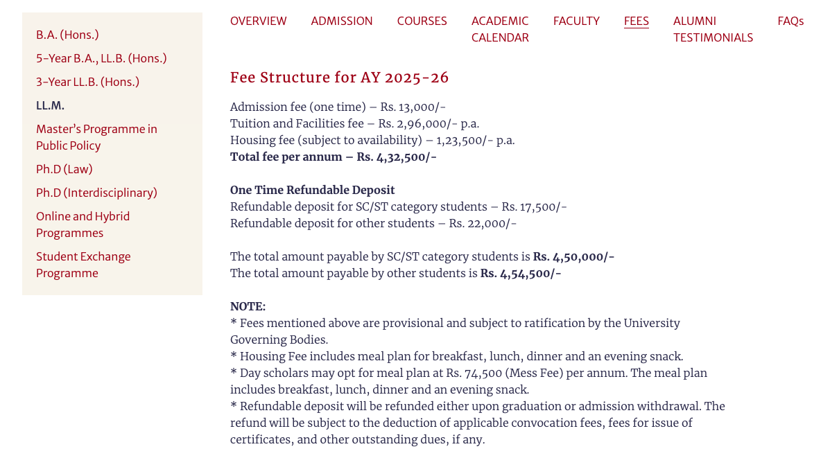 NLSIU L.L.M Business Law: Fees 2025, Course Duration, Dates, Eligibility