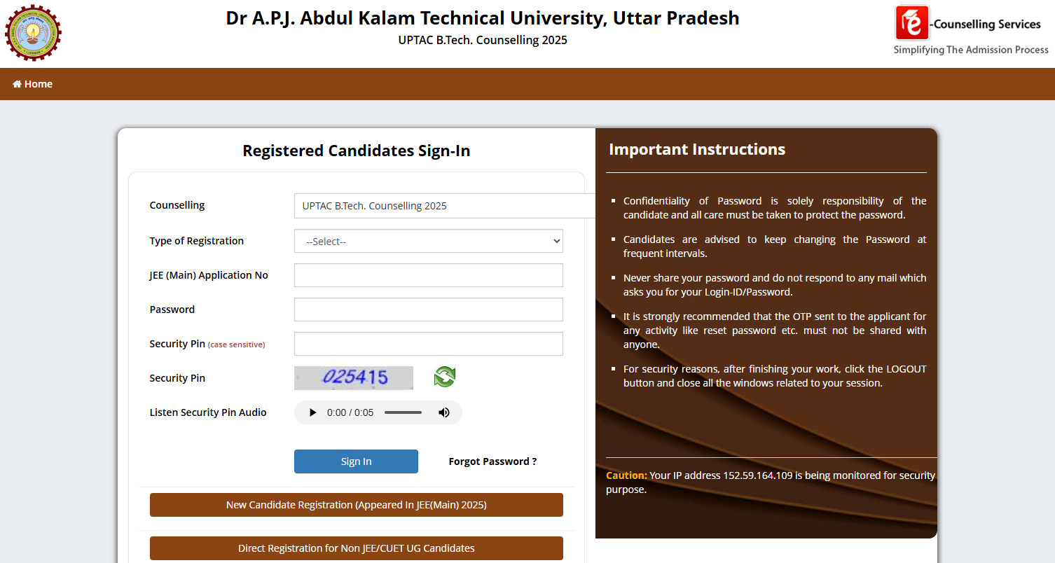 UPTAC Counselling 2025: B.Tech Registration Starts, Check Dates ...