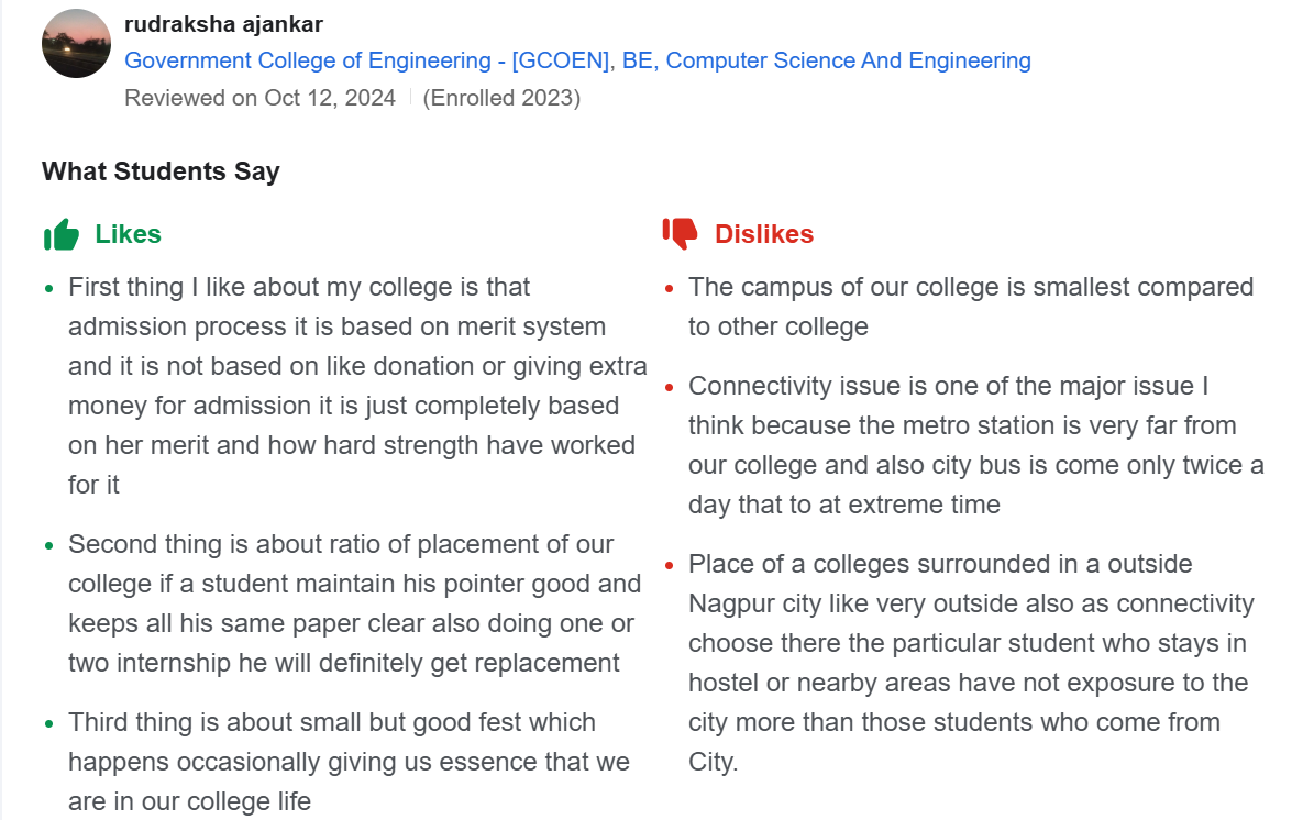 GCOEN: Fees, Admission 2025, Courses, Cutoff, Ranking, Placement