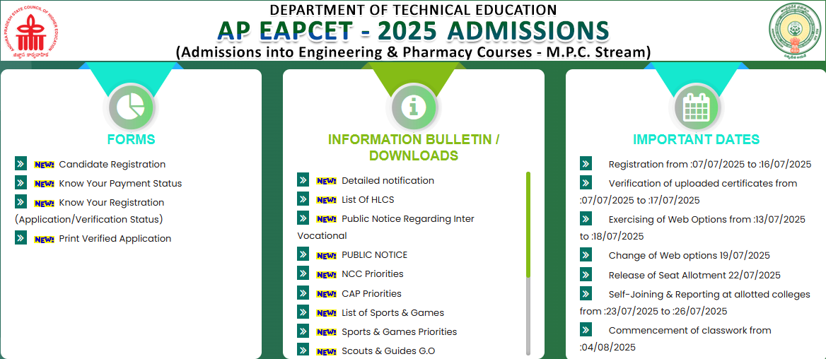 AP EAPCET 2025 MPC Counselling Starts: Registration Open, Schedule, Web Options, Cutoff, Seat ...