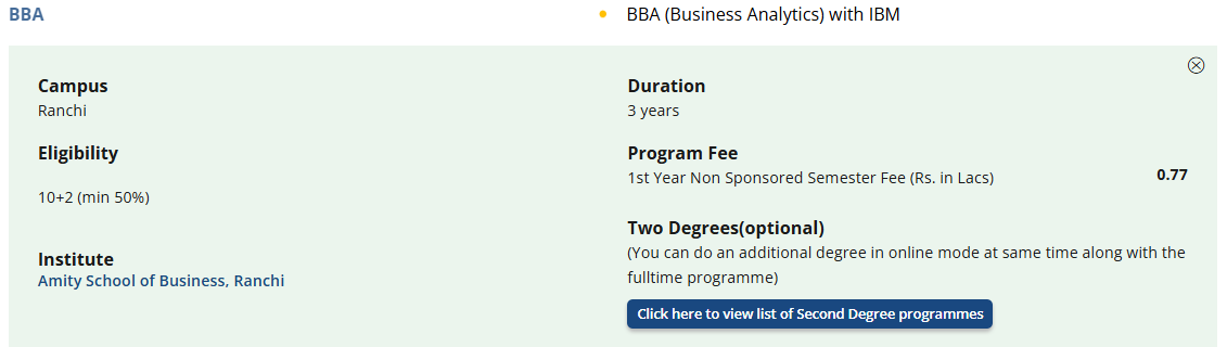 Amity University Ranchi BBA : Fees 2025, Course Duration, Dates ...