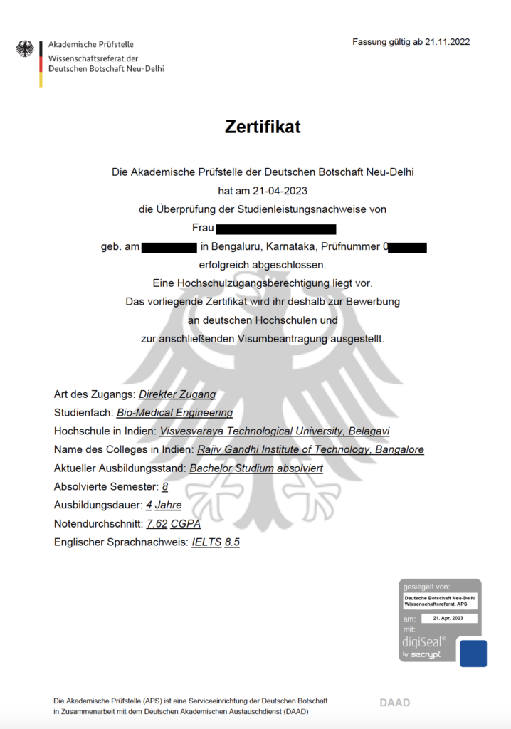 APS Certificate Germany: Application Process, Fees, and Documents Required