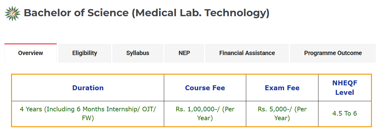 Arunachal University of Studies Lohit B.Sc Medical Laboratory Technology: Fees 2025, Course ...