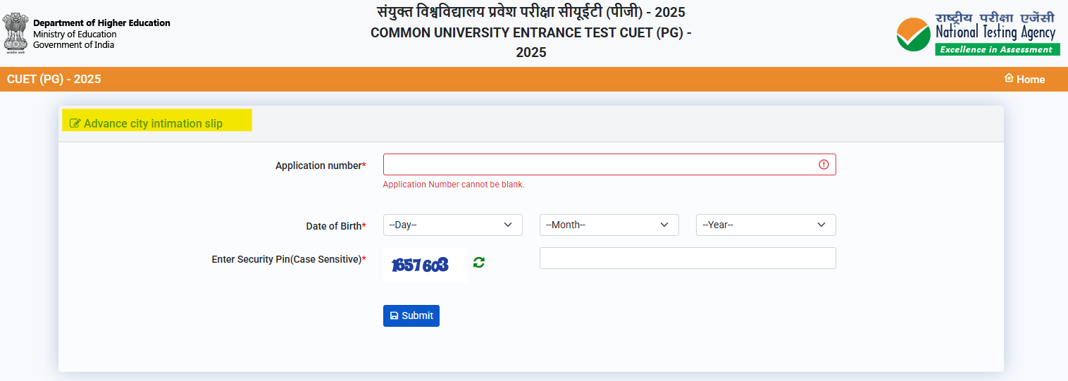 CUET PG City Intimation Slip 2025 Live Updates: City Slip OUT, Download ...