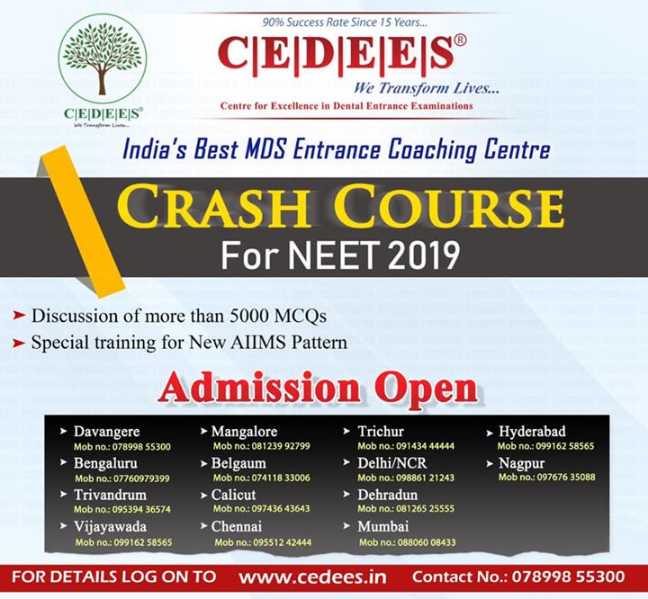 CEDEES Coaching Institute, Bangalore: NEET, BDS Entrance, MDS Entrance ...