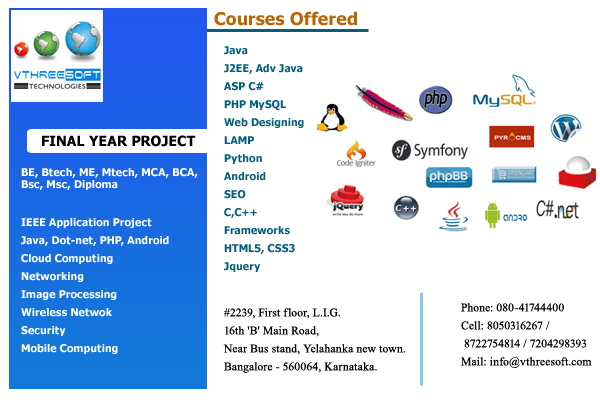 Vthreesoft Tchnologies, Bangalore: PHP, MySQL, Java, Python, Dot Net ...
