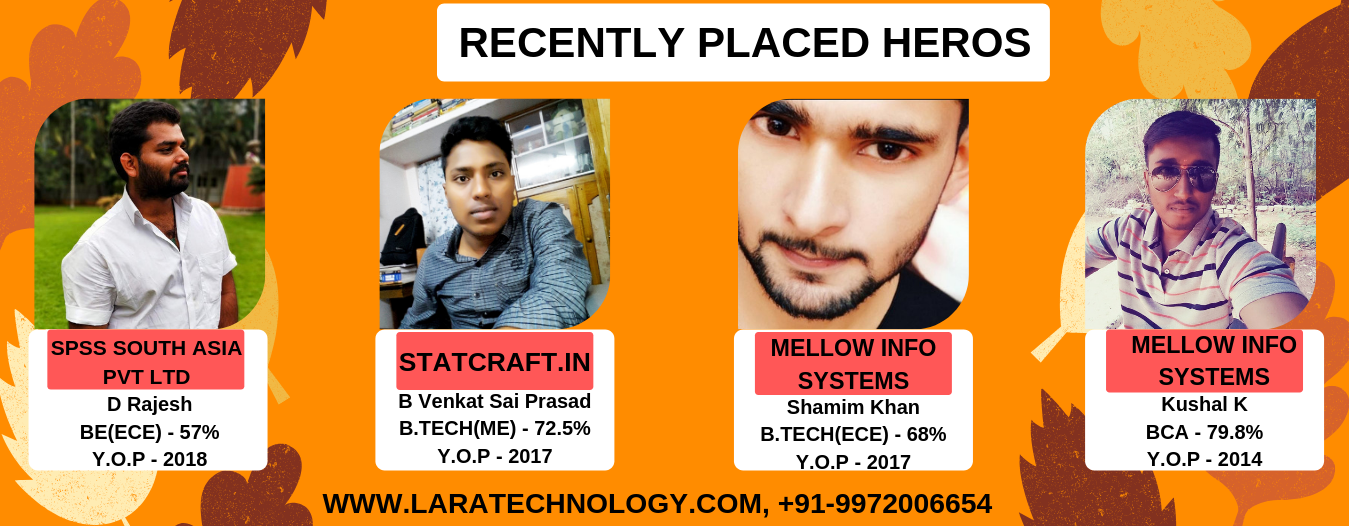 Lara Technologies, Bengaluru: Java Full Stack, Python and ML, Online Class Program