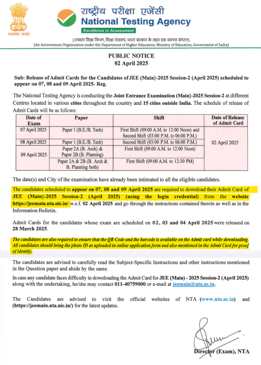 JEE Main 2025 April 9 Question Paper PDF, Exam Analysis, Admit Card Out, Marks Vs Percentile and ...