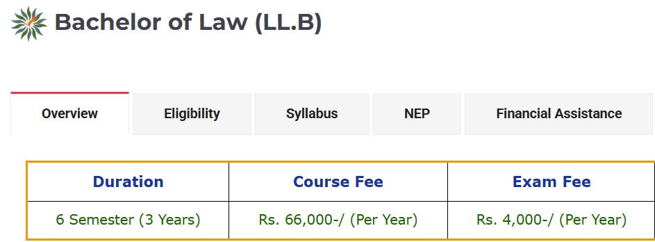 Arunachal University of Studies Lohit L.L.B : Fees 2025, Course ...