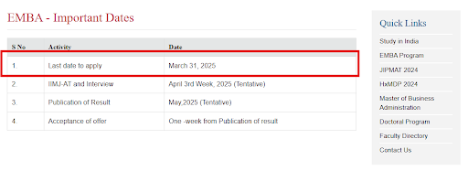 IIM Jammu EMBA Admission 2025 Open, Apply Before March 31!