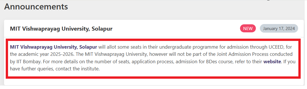 MITVPU to Accept UCEED 2025 Score for B.Des Admission; Check Details Here