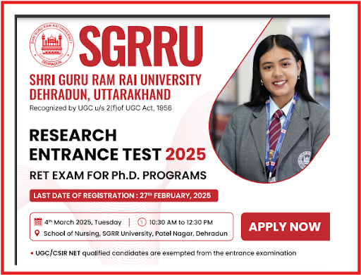 SGRRU Opens RET Exams Applications for PhD Admissions 2025, Apply Before February 27